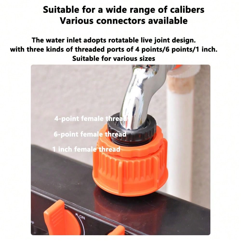 1pc 4 Way Brass Hose Splitter With Switch, Garden Hose Connector, Valve ...