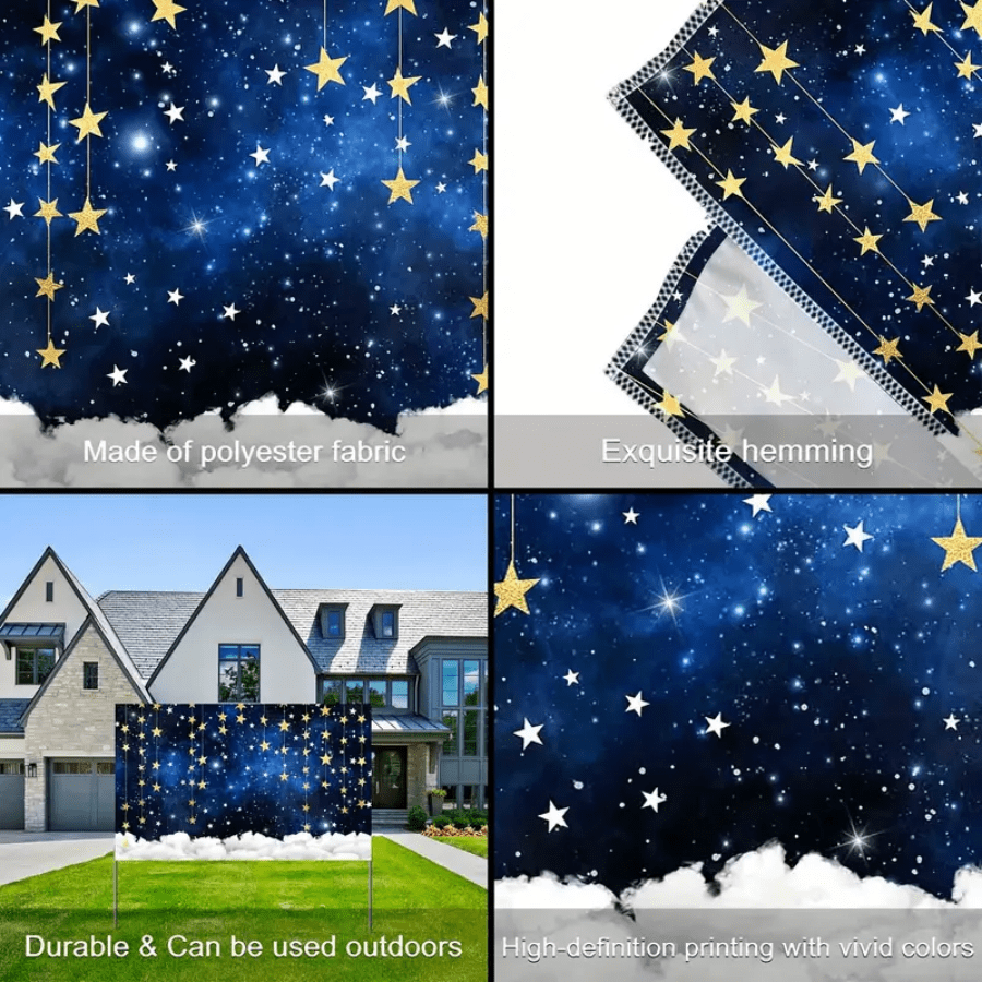 1pc,Twinkle Twinkle Little Star Polyester Photography Backdrop, Navy ...