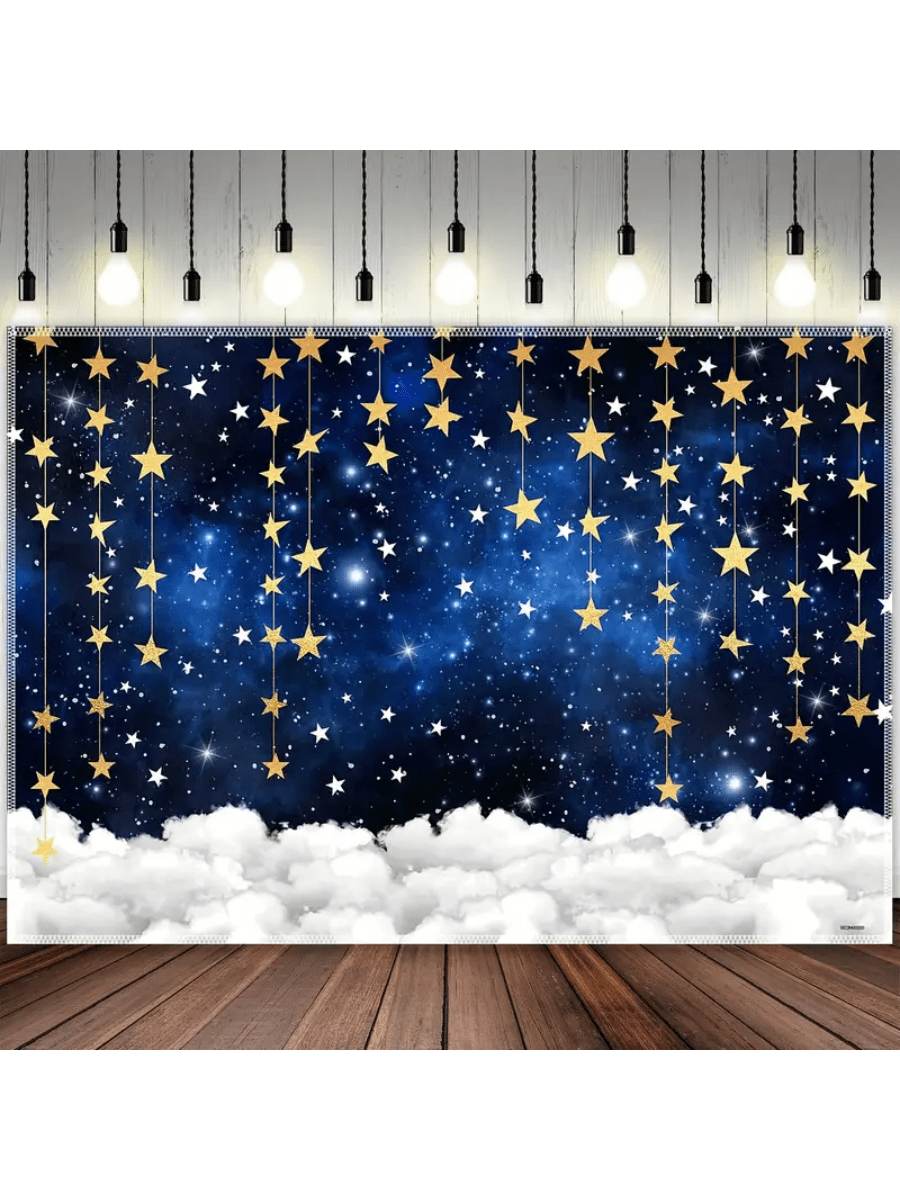 1pc,Twinkle Twinkle Little Star Polyester Photography Backdrop, Navy ...