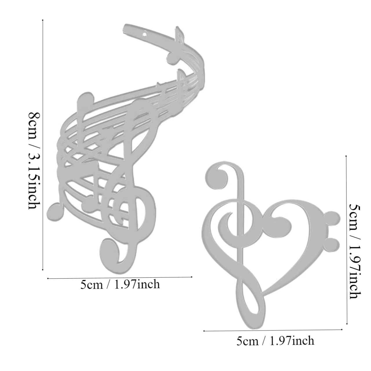 2pcs Music Note Diy Metal Carbon Steel Cutting Album Paper Embossing ...