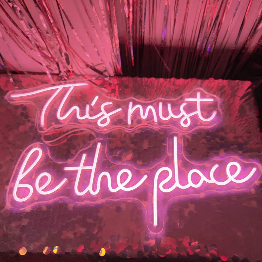 This Must Be The Place Neon Sign Wall Decor, Pink Led Neon Light ...
