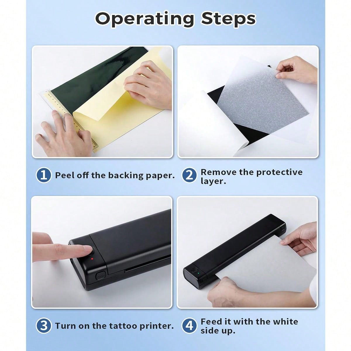 M08f Tattoo Stencil Printer, Skin Tattoo Printer, Wireless Thermal ...