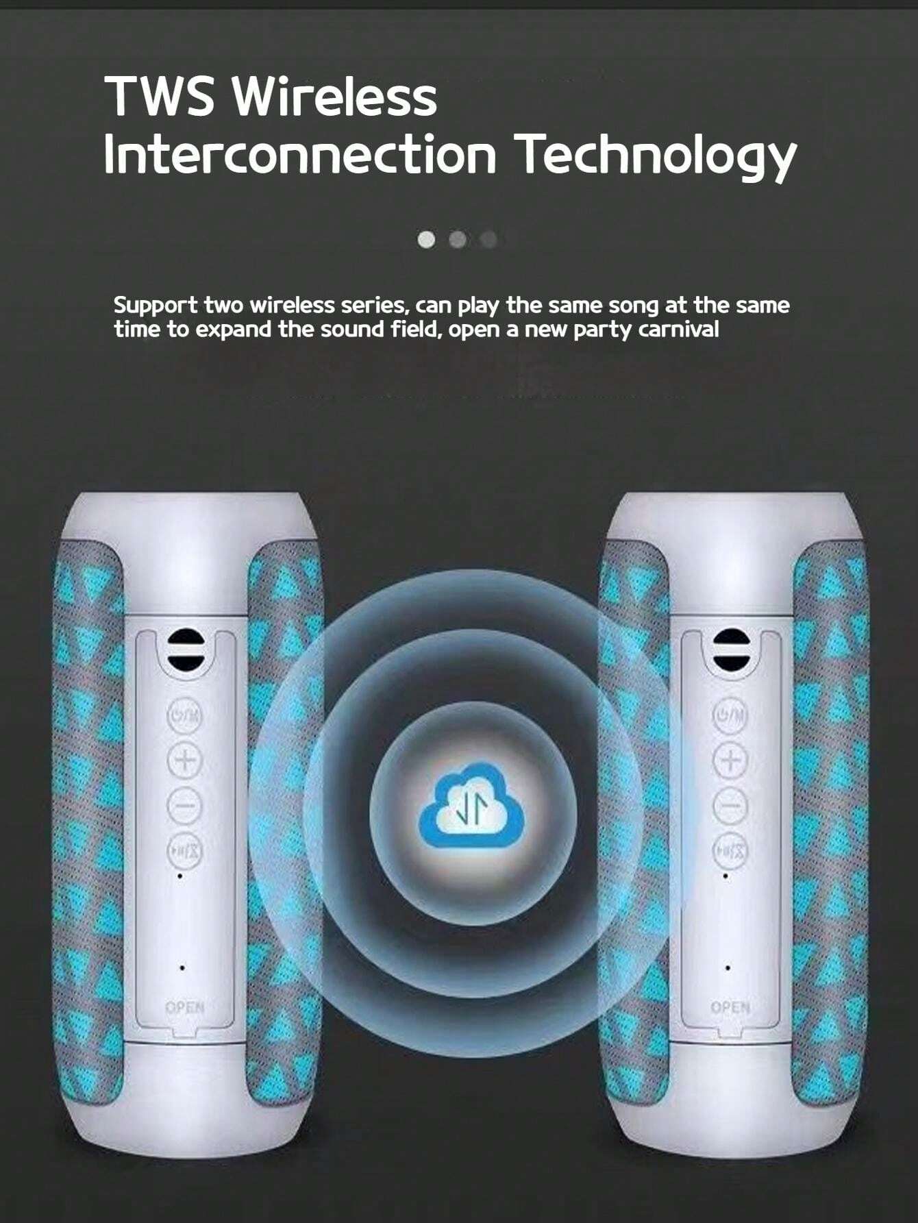 Outdoor Speaker With Dual Diaphragm Waterproof Speaker, Portable Wireless Speaker Supporting TWS ...