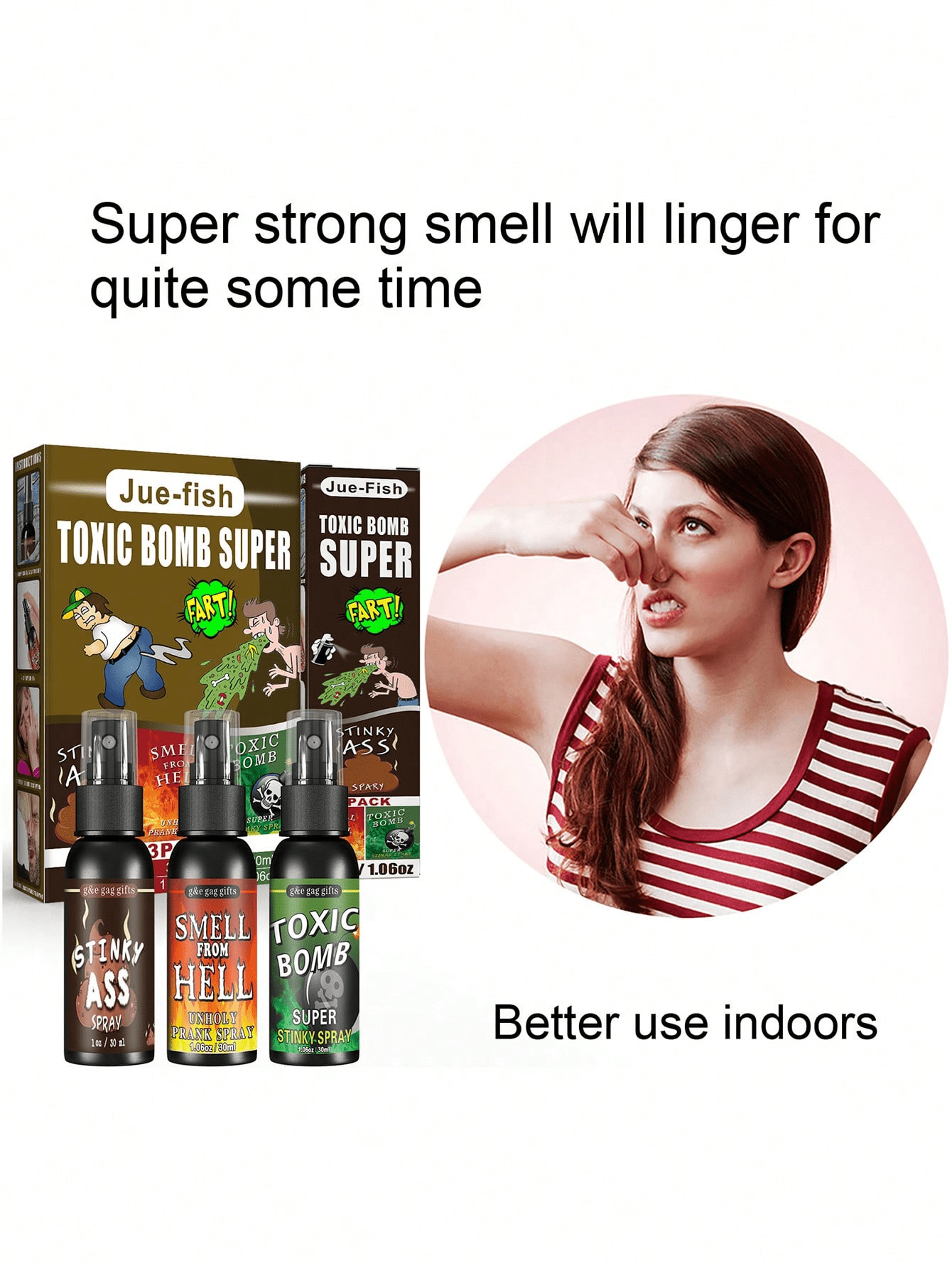 1 Box April Fool's Day 3pcs/Set Prank Toys: Fart Spray, Fake Poop, Bomb ...