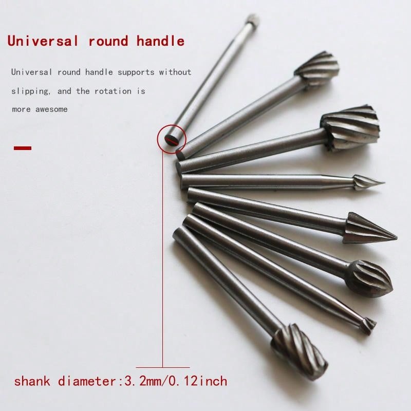 1set High-Speed Steel Rotary File, 10pcs Woodworking Handmade Diy Root ...