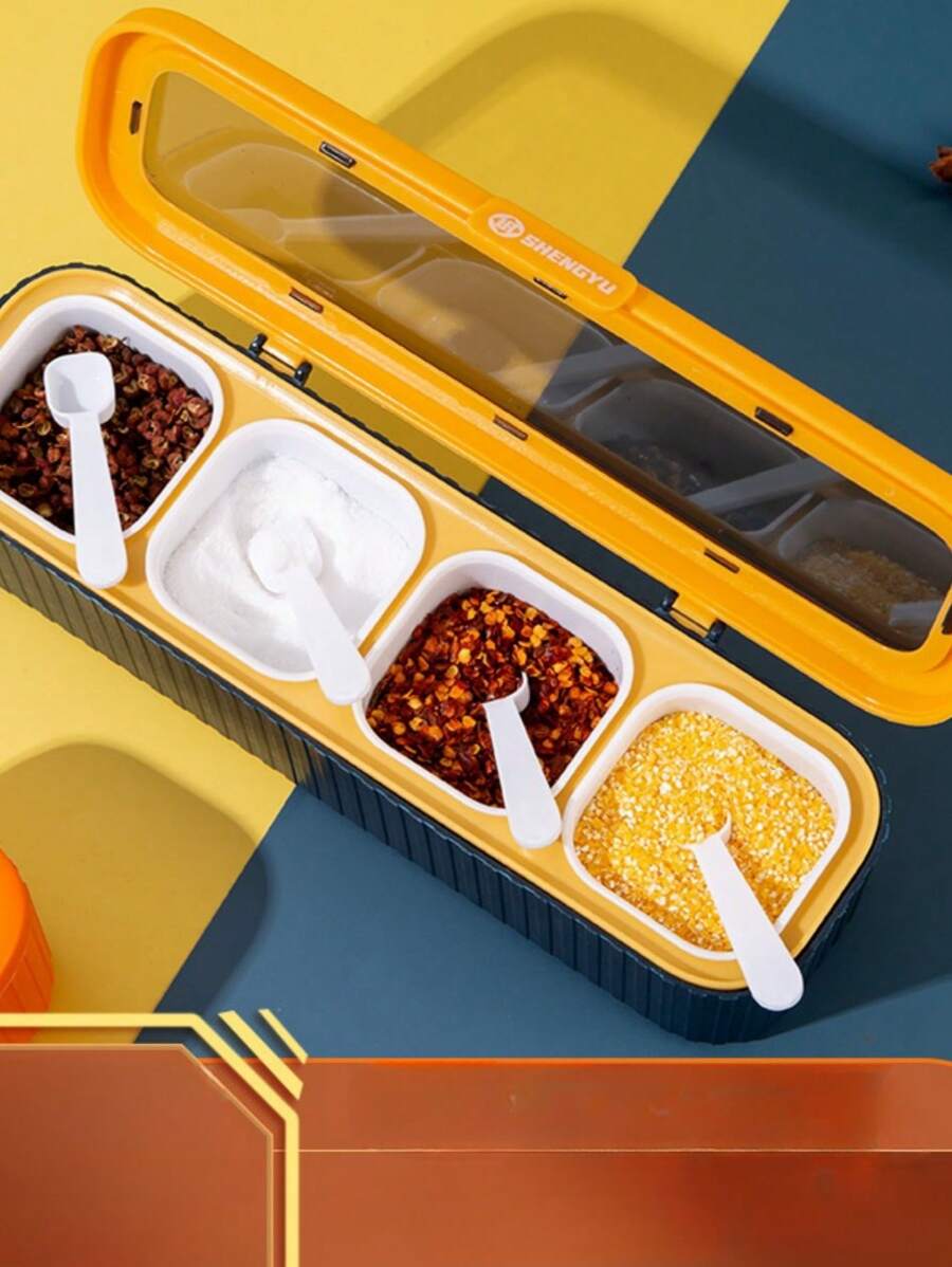 Home Spice Box Divider Type Four-In-One Seasoning Sealed Set Moisture ...