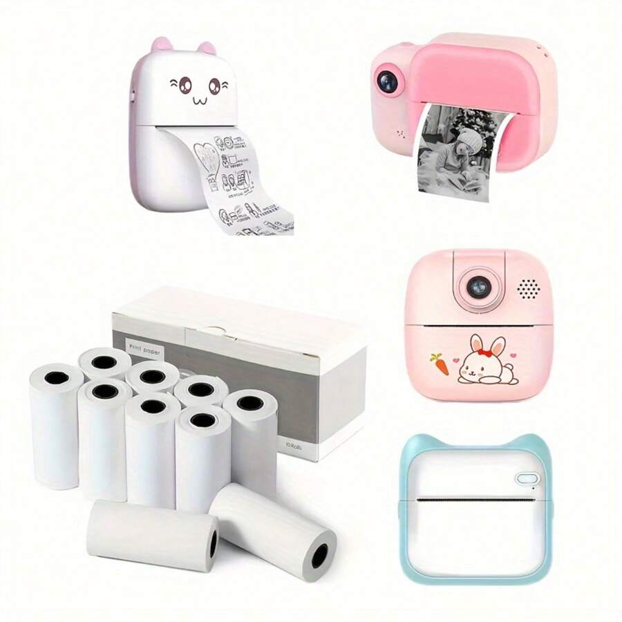 10 Rolls Mini Thermal Printer Paper Print Black On White 57mm Width ...