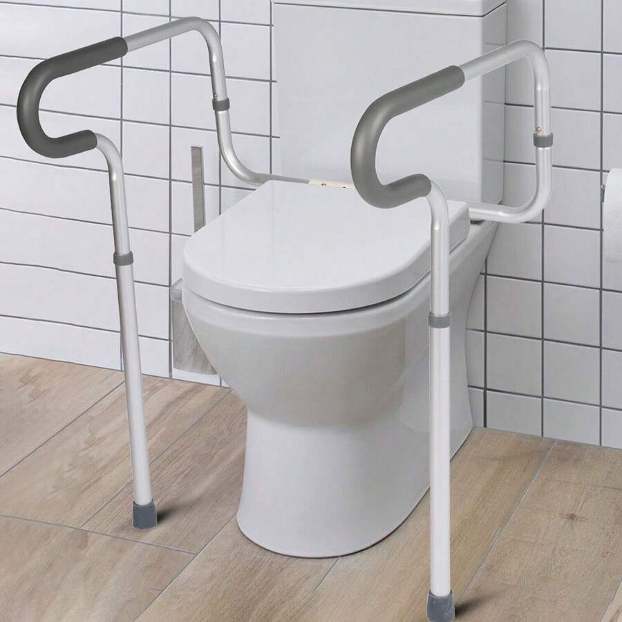LUCKYERMORE Toilet Safety Rail Adjustable Toilet Handrails Stand Alone ...