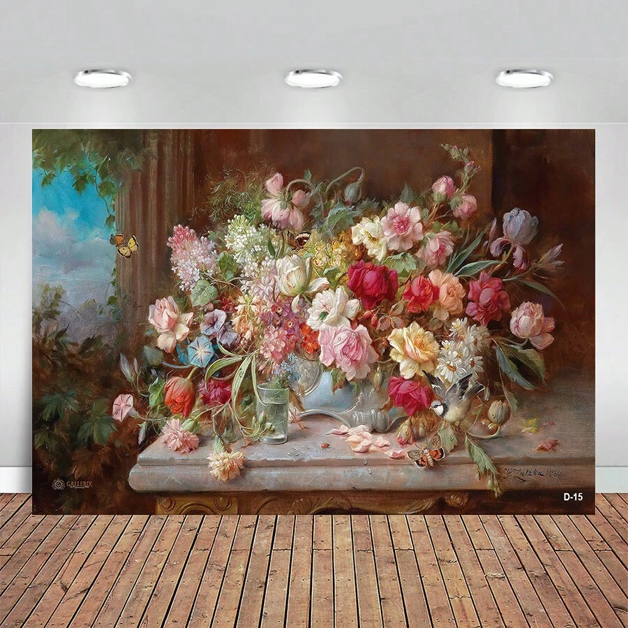Flowers Oil Painting Portrait Backdrop Solid Abstract Gradient Texture ...