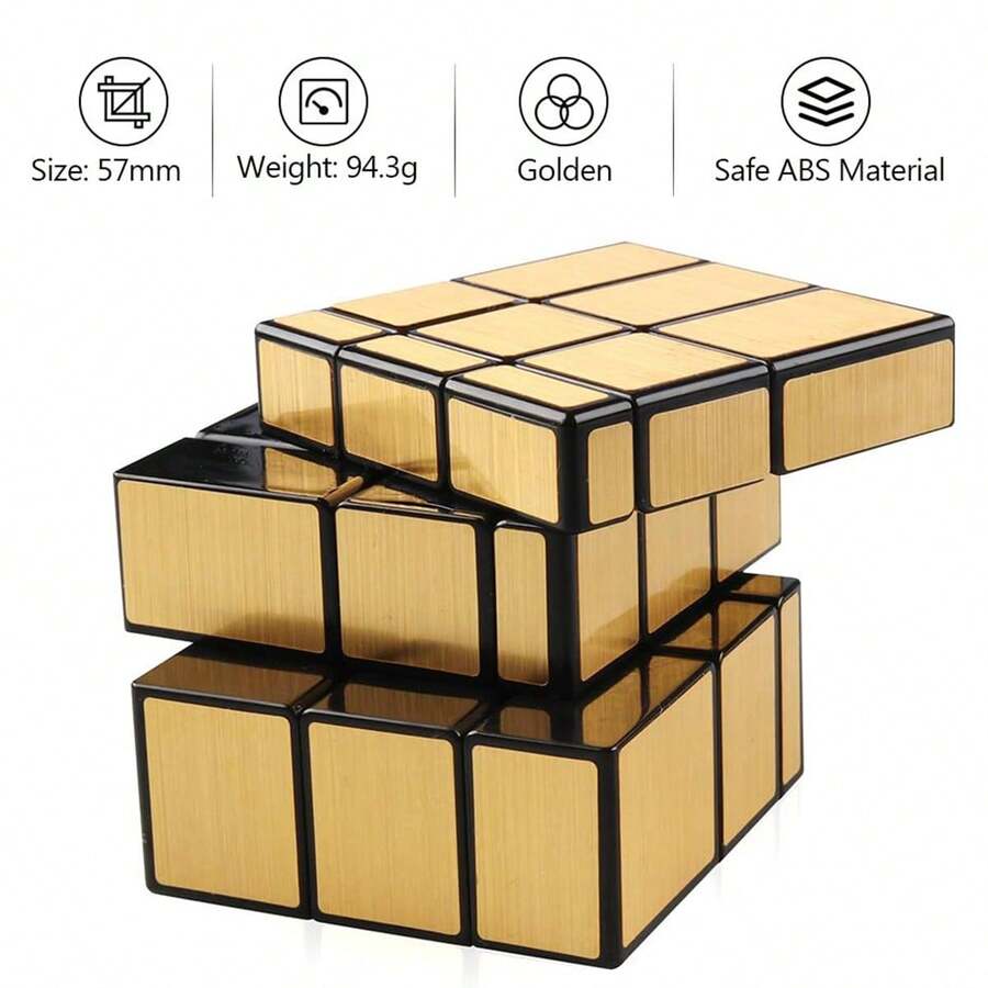 1PC Mirror Magic Cube 3x3 Golden Sticker Cube, Special Shapes Cube ...
