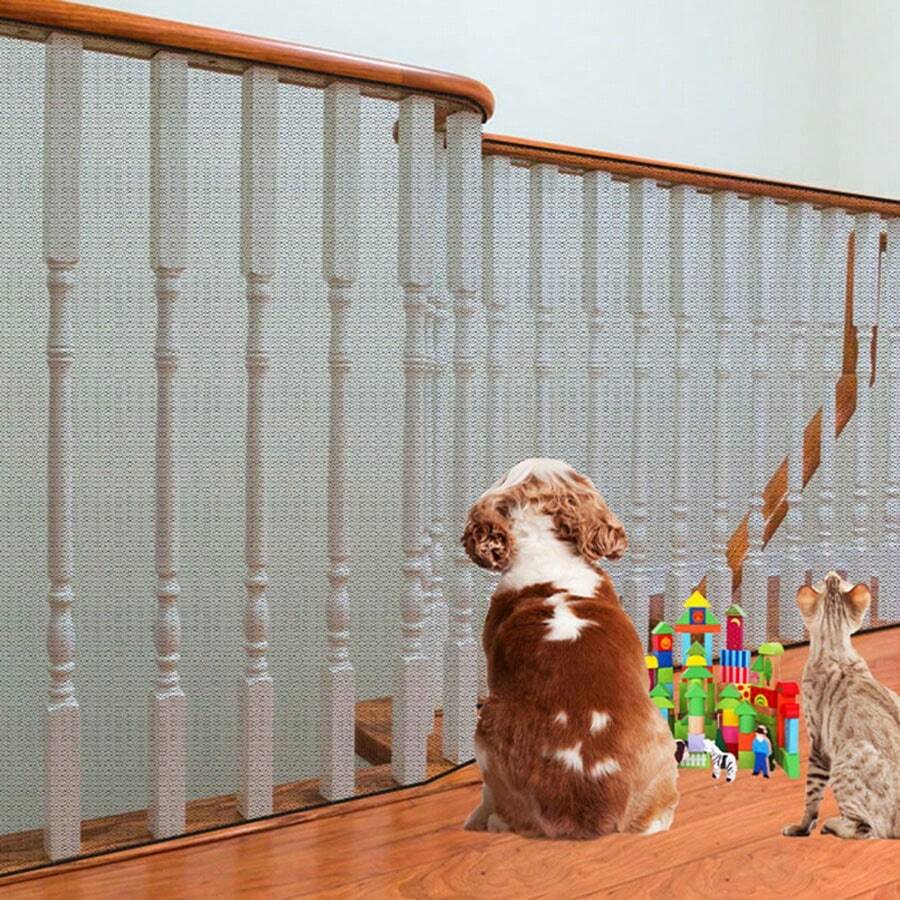 Stair Railing Protective Net For Home, Easy-To-Install Decorative ...