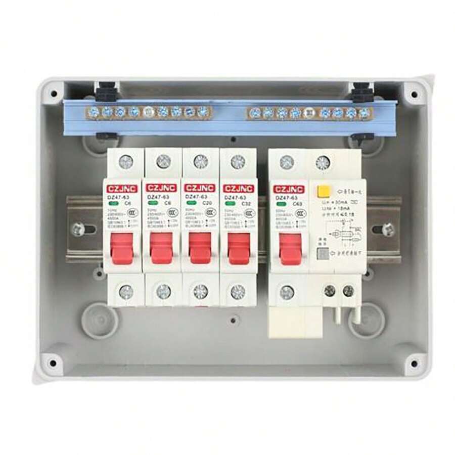 4 Way Consumer Unit Fuse Box 4 MCB Circuit Breakers Isolator Shed ...