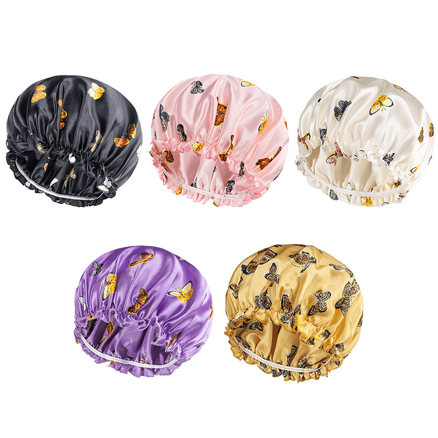 1pc Polyester Butterfly Patterned Sleeping Cap Without Brim, All ...
