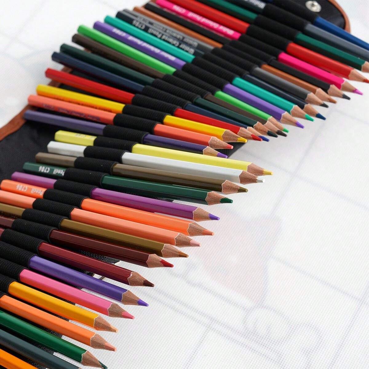 Color Pencils With Fabric Case, Water-Soluble Pencils With Various ...