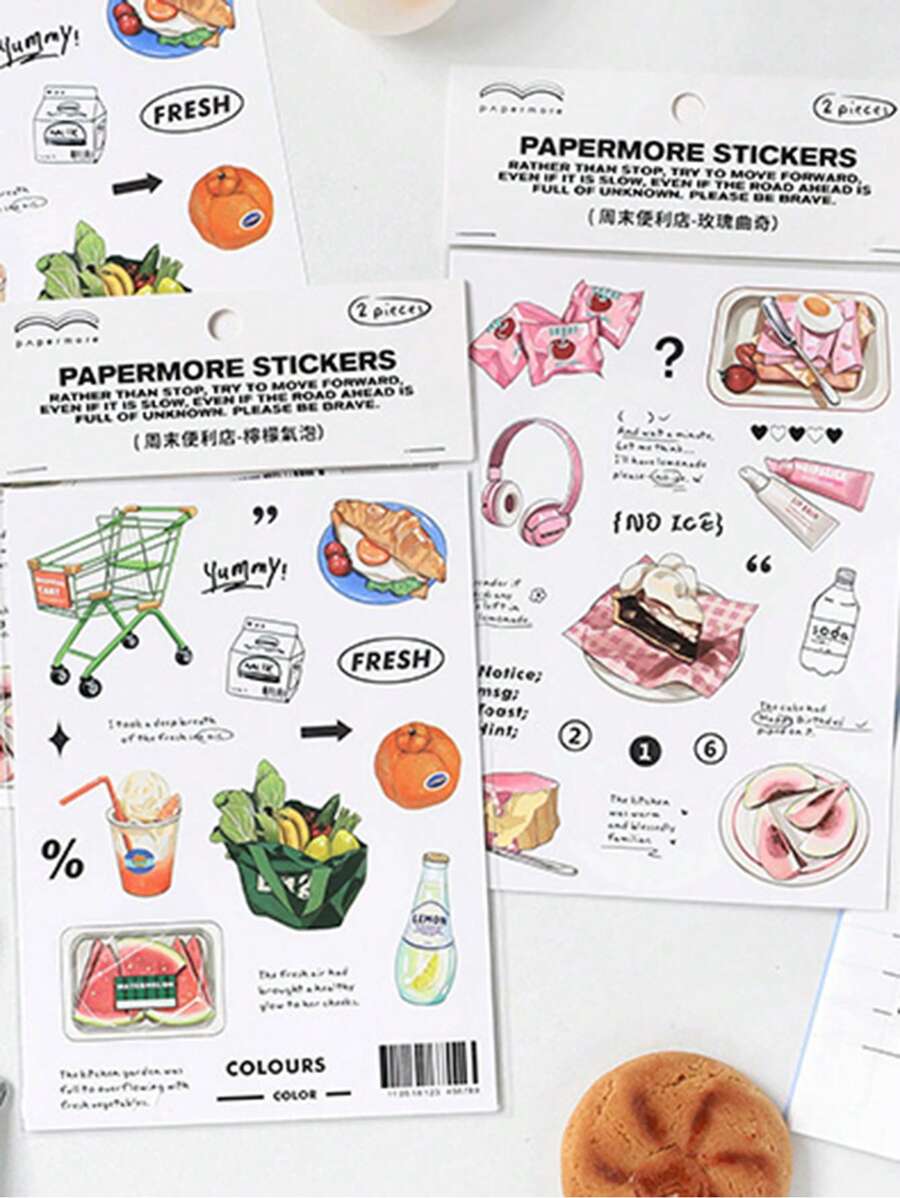 1pack/2sheets Stickers For Life Element Bullet Journal Material Diy ...