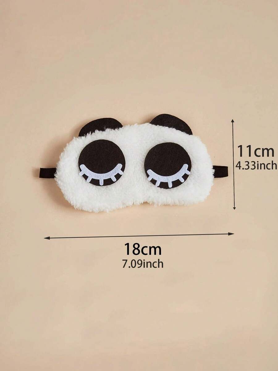 1pc Creative Cute Expression Panda Eye Mask Plush Sleep Eye Mask Rest ...