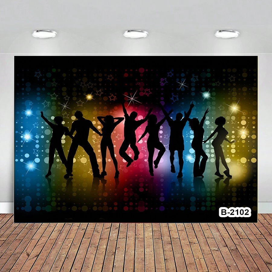 Disco Party Retro Music Bar Dance Figure Outline Glow Light Show ...