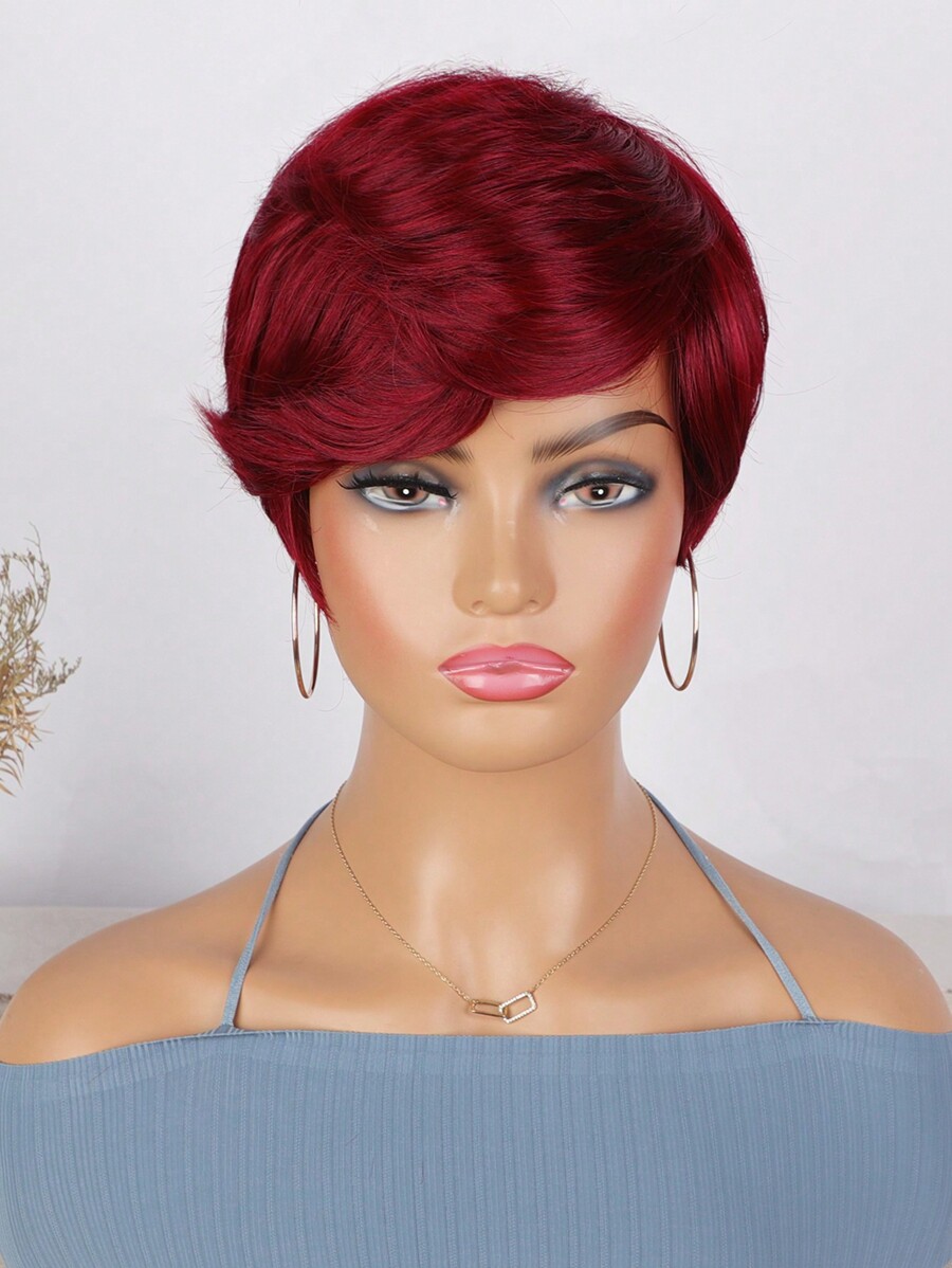 Short Pixie Cut Wigs For Women Synthetic Hair Glueless Layered Wavy ...