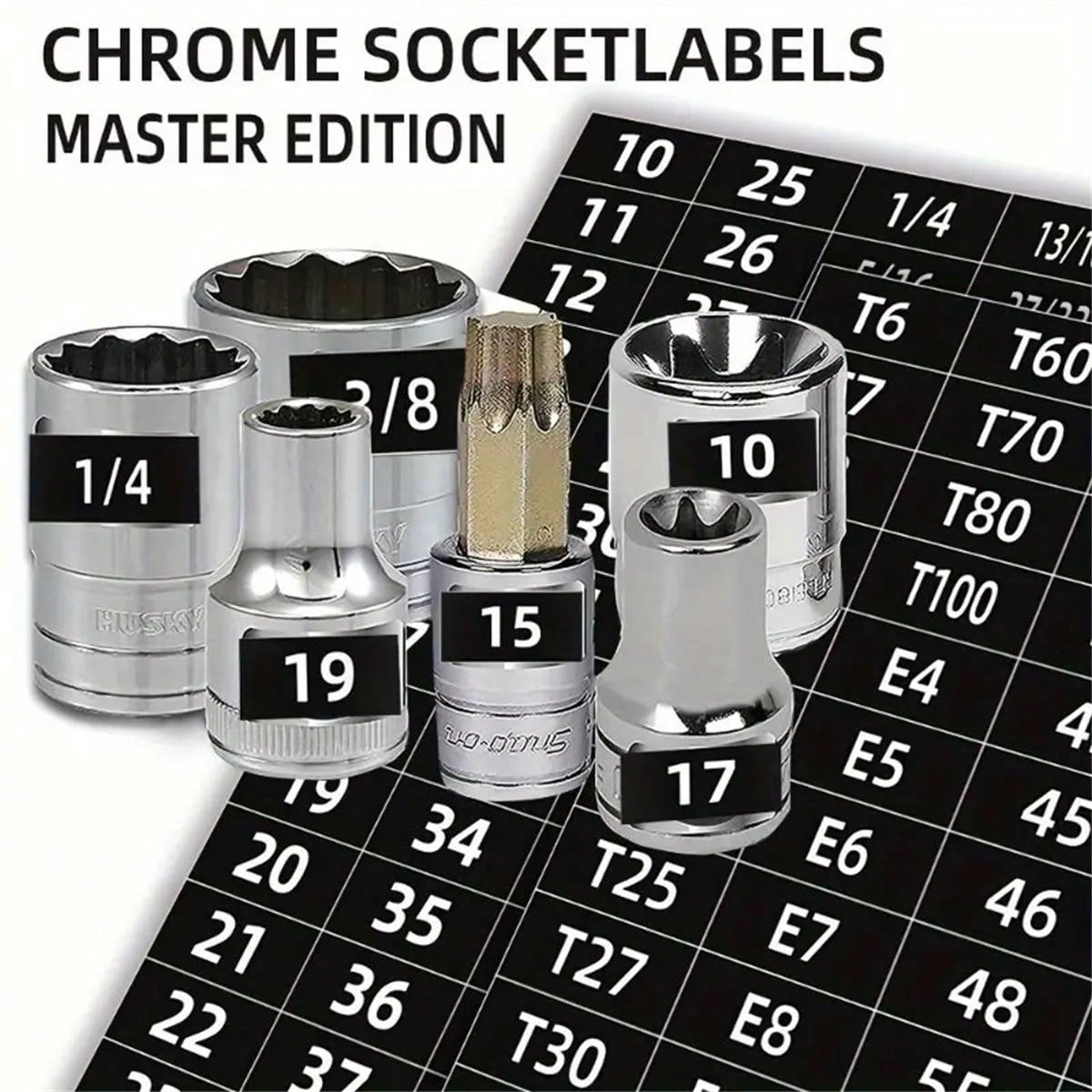 1 Set Toolbox Classification Label Wrench Socket Set Identification ...