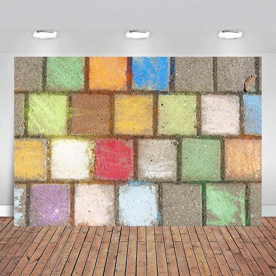 Retro Grunge Colorful Brick Wall Photography Backdrops Cement ...