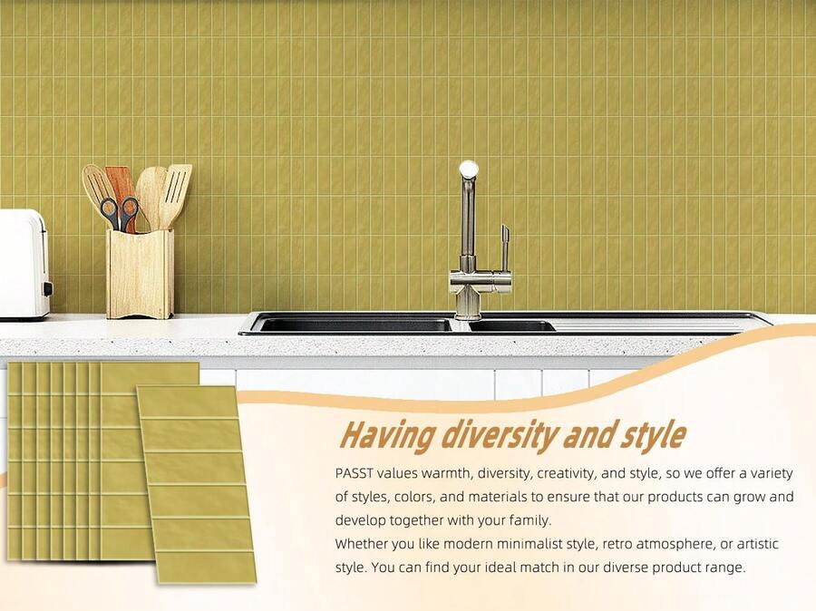 9pcs/Set Imitation Ceramic Tile Wall Stickers, 3.94x7.87 Inches, Pvc ...