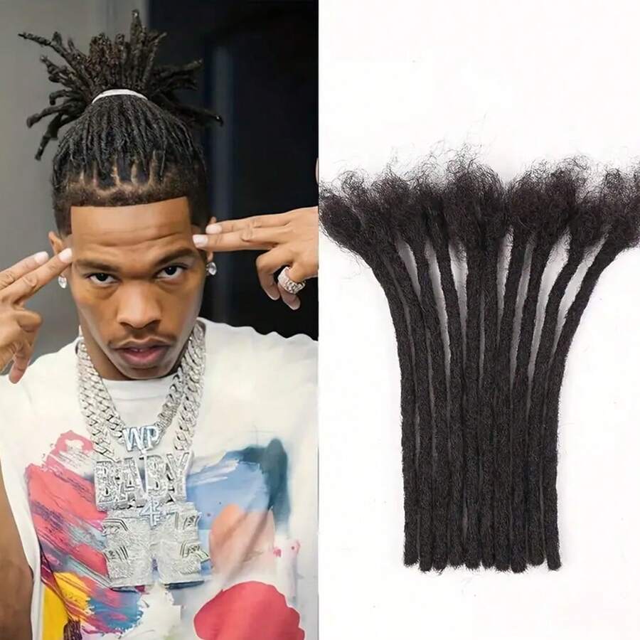 6-12 Inch 8 Inch Dreadlock Extensions Synthetic Hair 0.6cm Width Loc ...