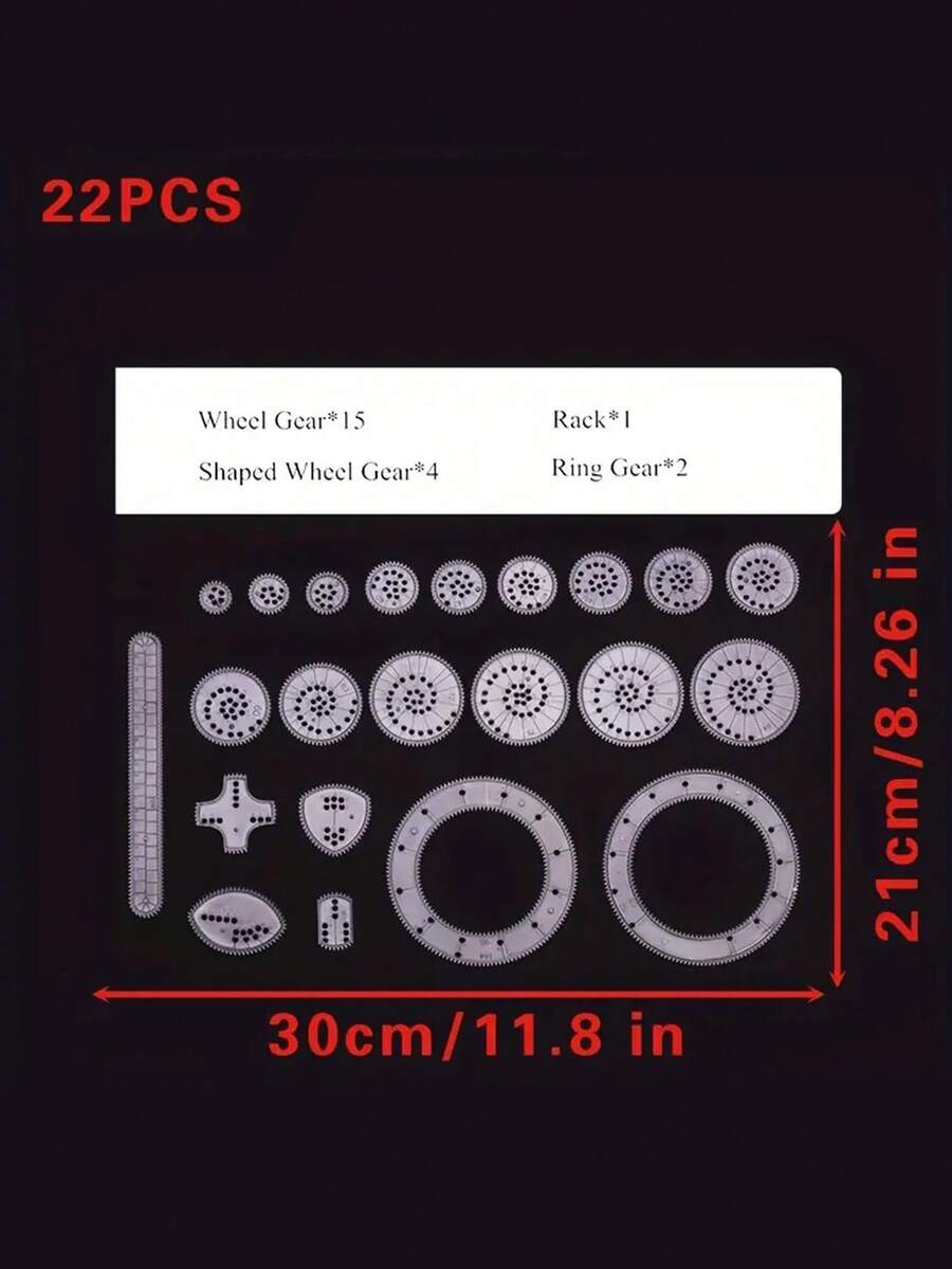 22pcs Multi-Pattern Spiral Ruler Geometry Drawing Tool Set, Versatile ...