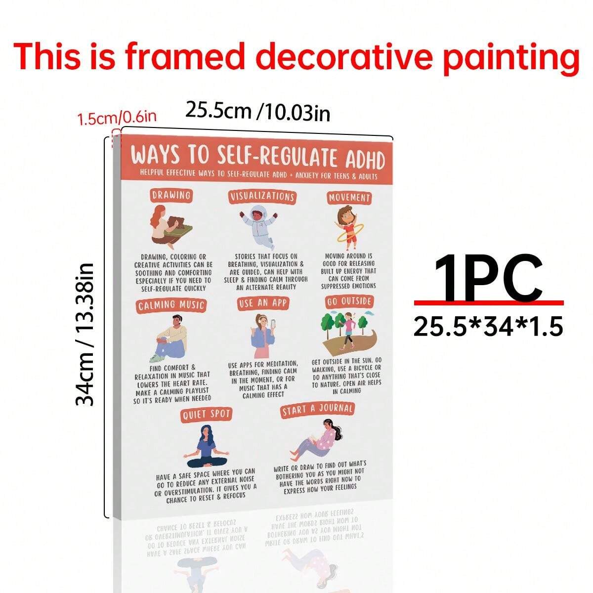 1Pc 8 Ways To Self-Regulate ADHD For Teens Adults, ADHD Coping ...