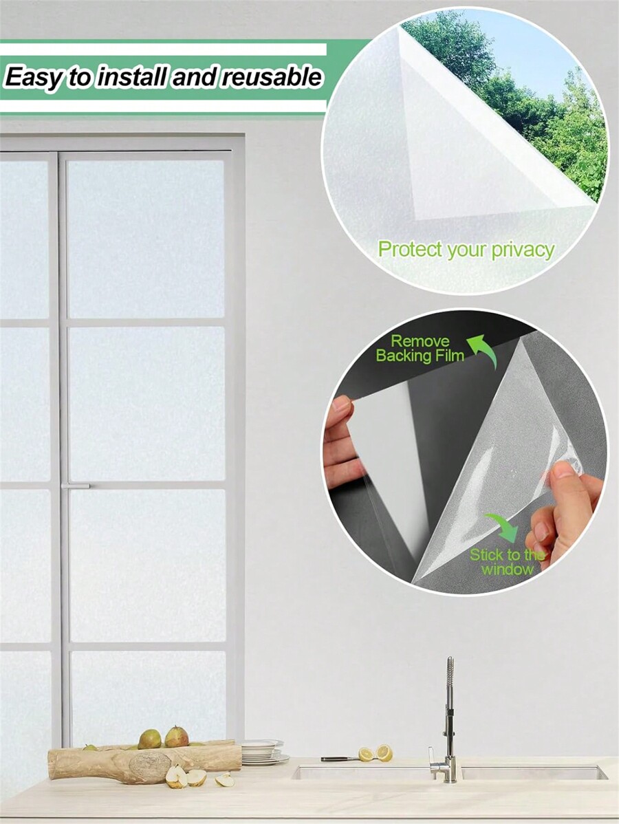 1 Roll Pure Frosted Self Adhesive Window Film PVC Matte Privacy ...