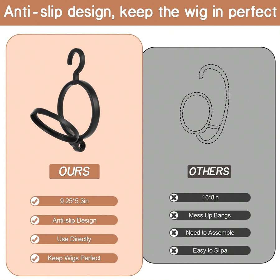 Hanging Wig Stands, Wig Holder For Styling Wig Display Storage Rack For ...