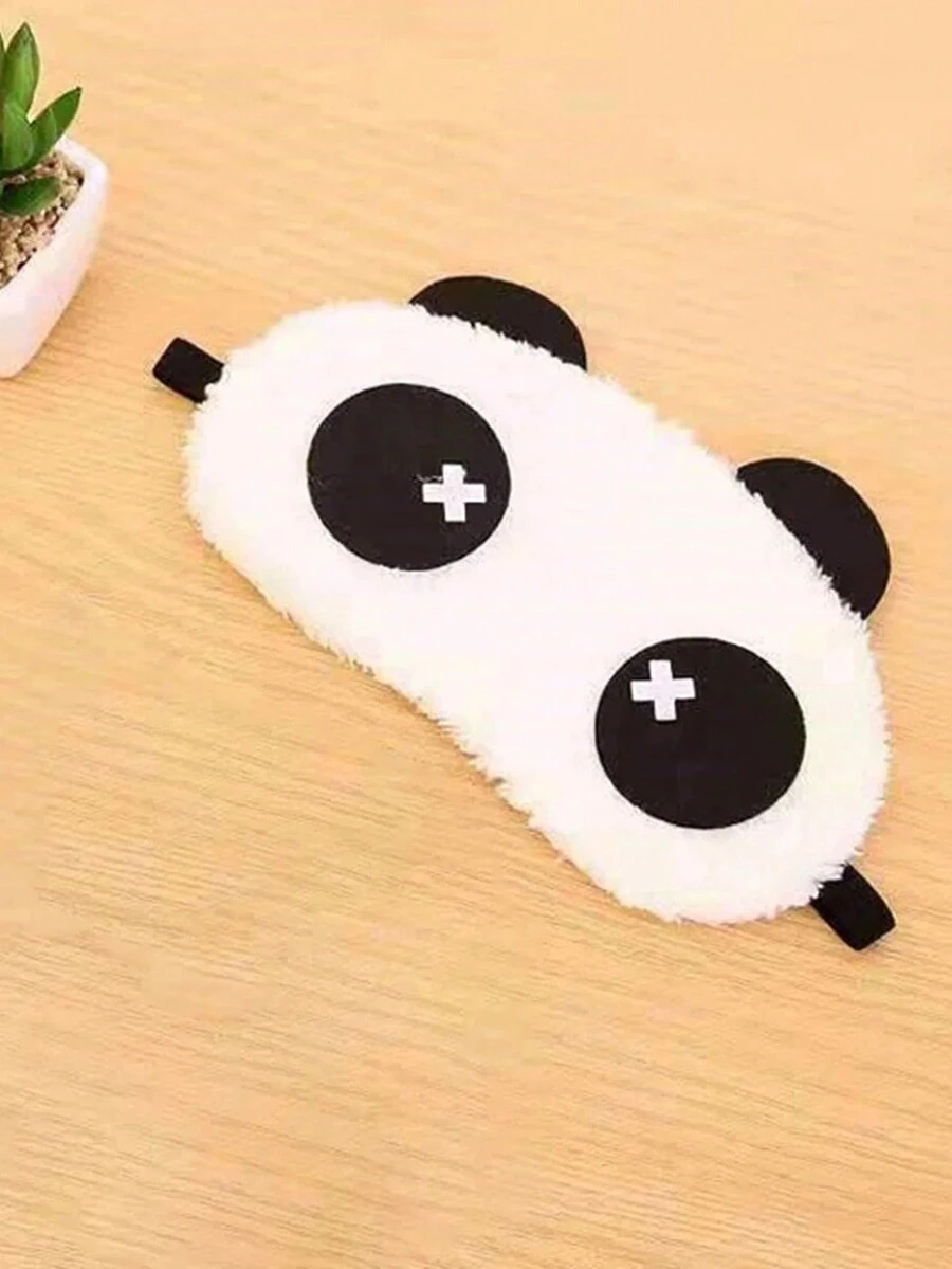 1pc Creative & Cute Panda Expression Plush Sleep Mask, Resting, Light ...