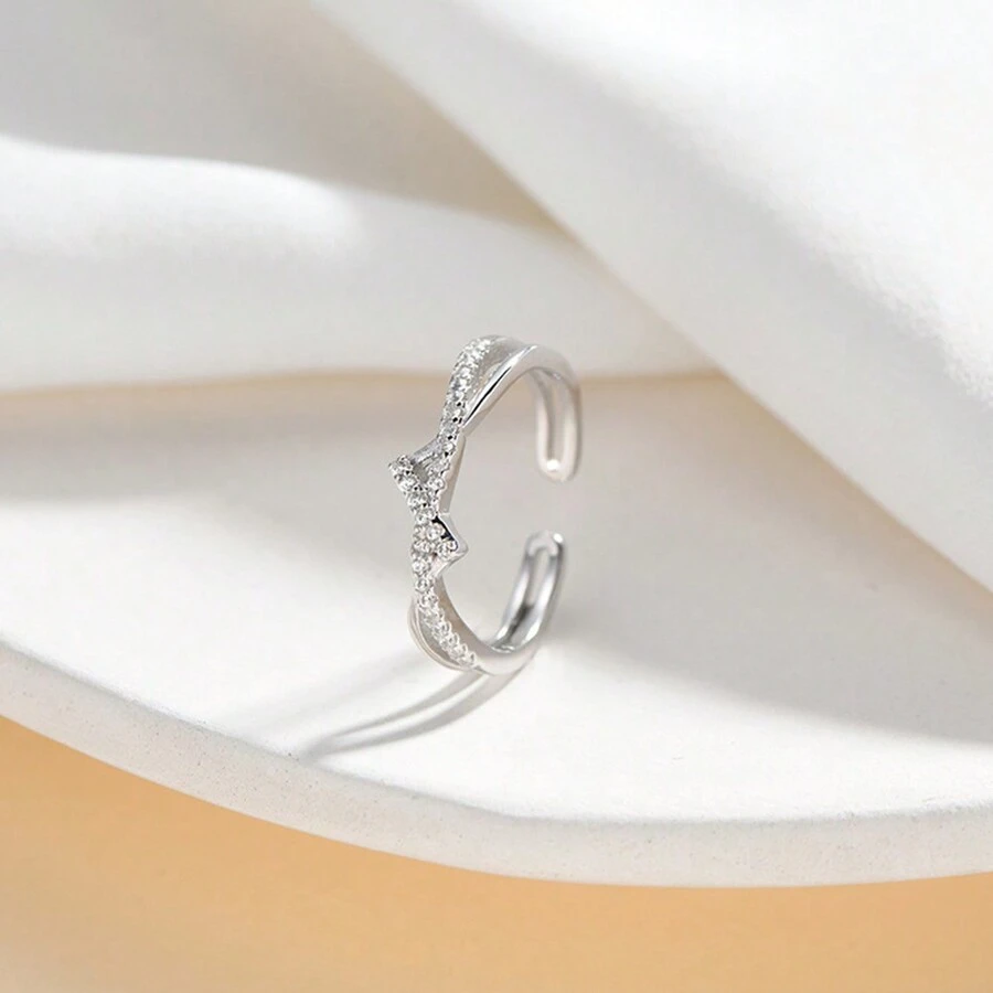 1pc Niche Design Simple And Luxurious Vintage Lightning Interwoven Open ...