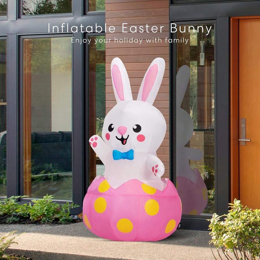 VIVOHOME 4ft Height Inflatable Easter Bunny Friendly Rabbit With Built ...