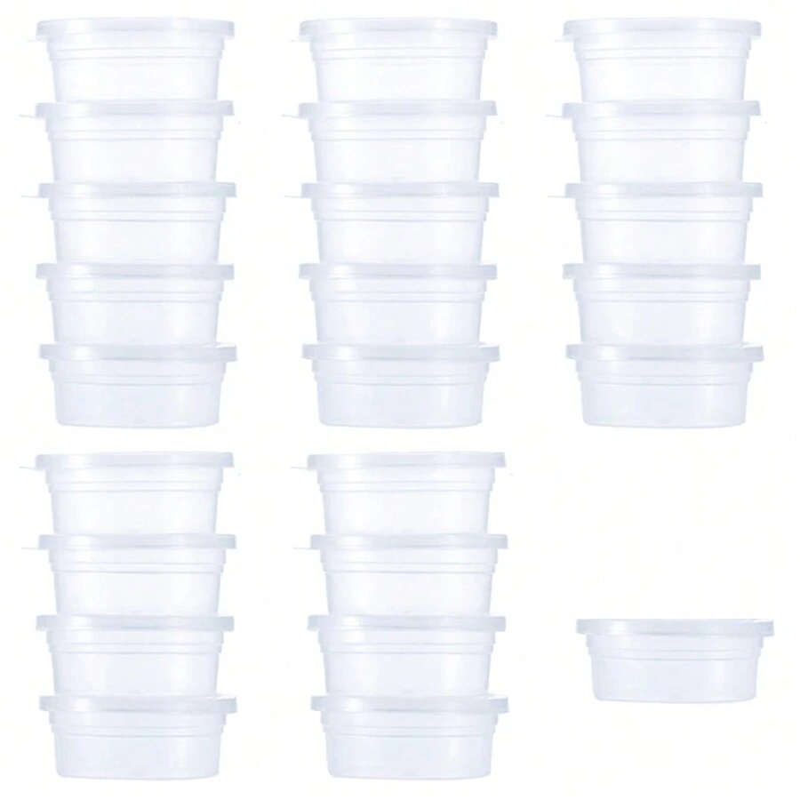 24PCS Slime Storage Containers , Reusable Leakproof Clear Plastic Foam ...