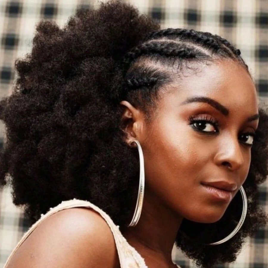 13x4 Lace Front Braids Soft Afro Kinky Curly Natural Black Synthetic ...