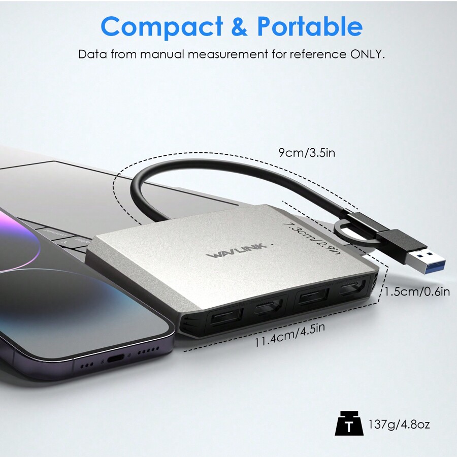 USB 3.0/USB C 转显示端口和 HDMI 适配器，Display Link 双 5K@60Hz 显示器集线器，适用于 Surface ...