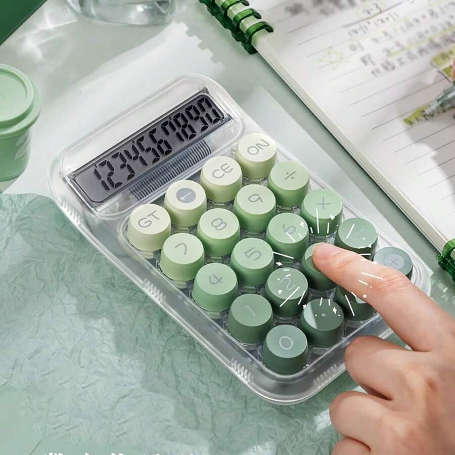 1pc Gradient Color Round Mechanical Keyboard Calculator For Office ...