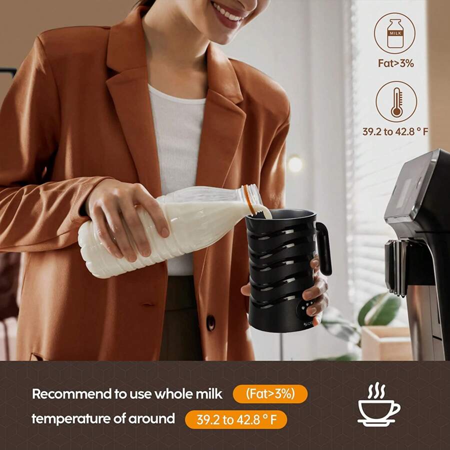 Milk Frother 4-In-1 Milk Steamer, Automatic Hot And Cold Foam Stainless ...