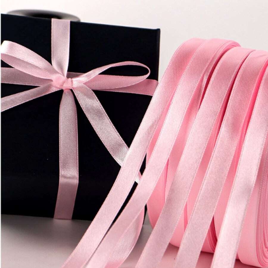 1 Roll Red Or Beige Or Pink 1cm Wide 22m Long Bow Ribbon For Gift ...