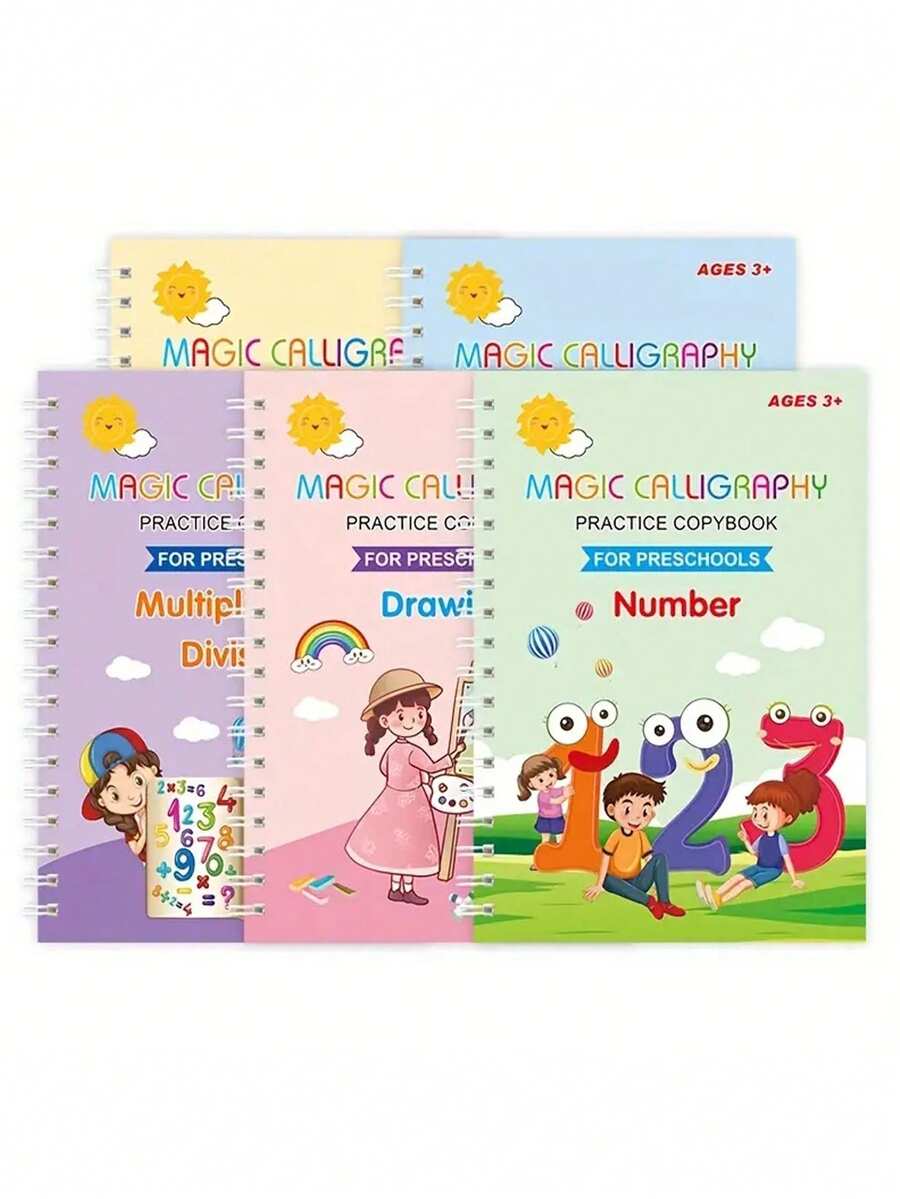 (5 Exercise Books + 1 Pen + 10 Pen Refills + 1 Pen Holder) Calligraphy ...