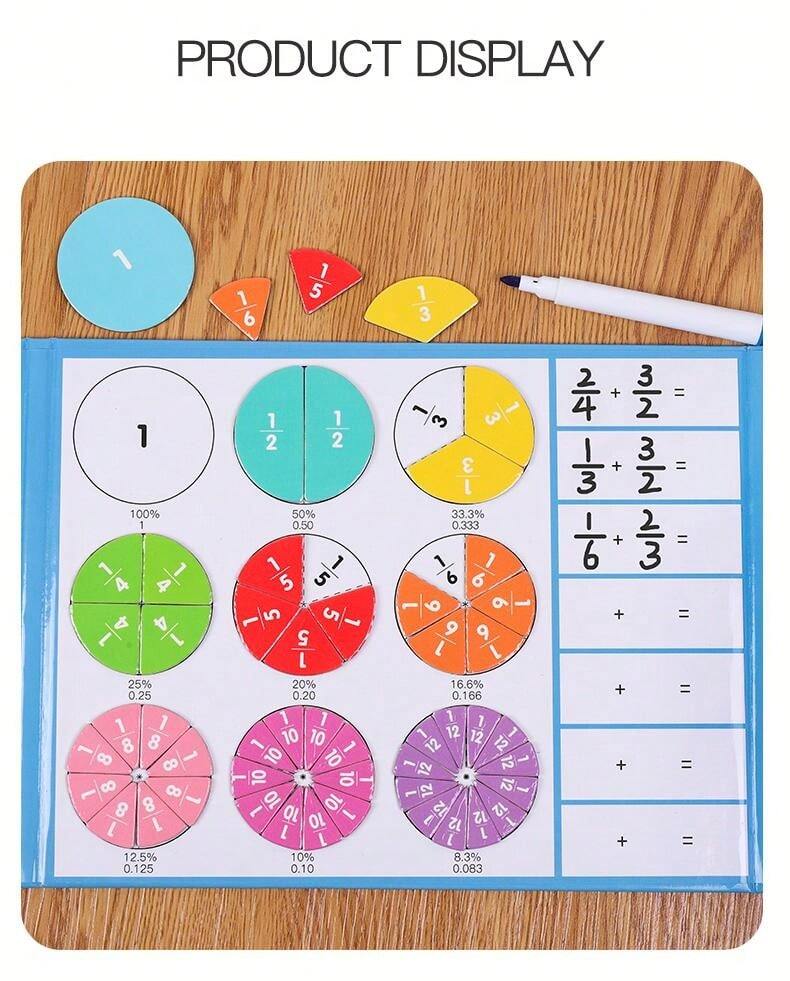 3-In-1 Children Fraction Workbook, Demonstrator And Calculator With ...