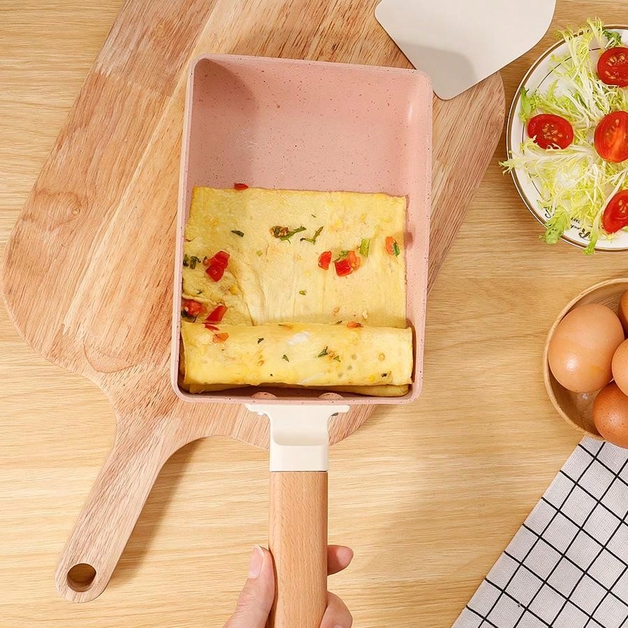 1pc Square Japanese Style Non-Stick Omelette Pan, Wheat Flour Color ...