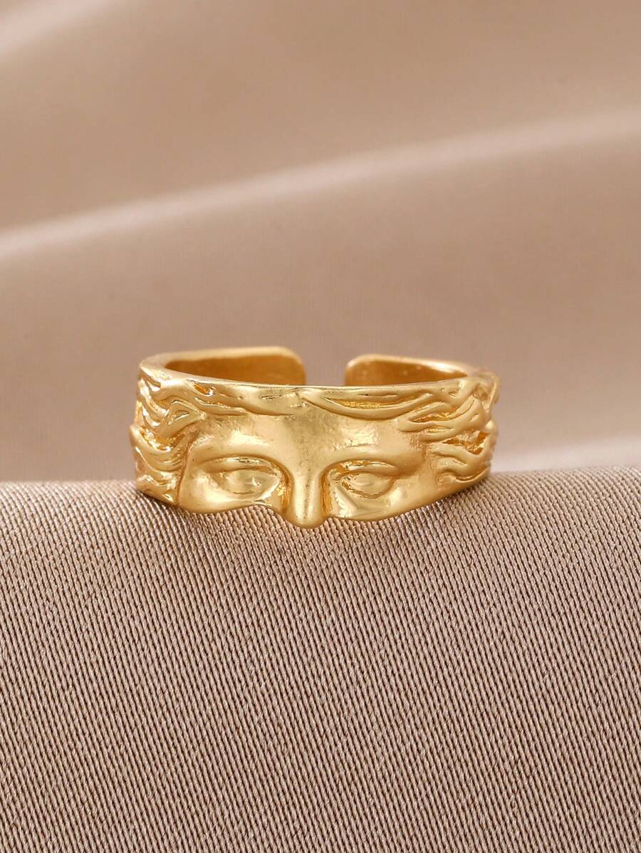 1pc Venus Half Face Ring, Exaggerated Creative Personality Opening Ring ...