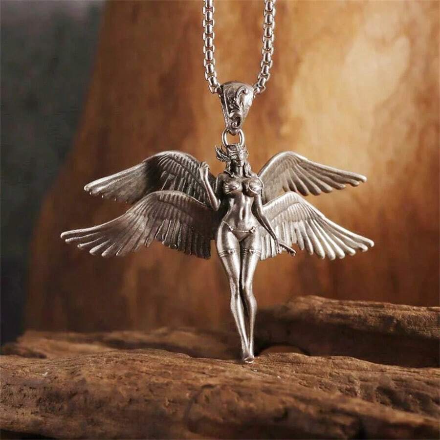 Delicate Angel Wings Goddess Killer Pendant Necklace Couple Men Women ...