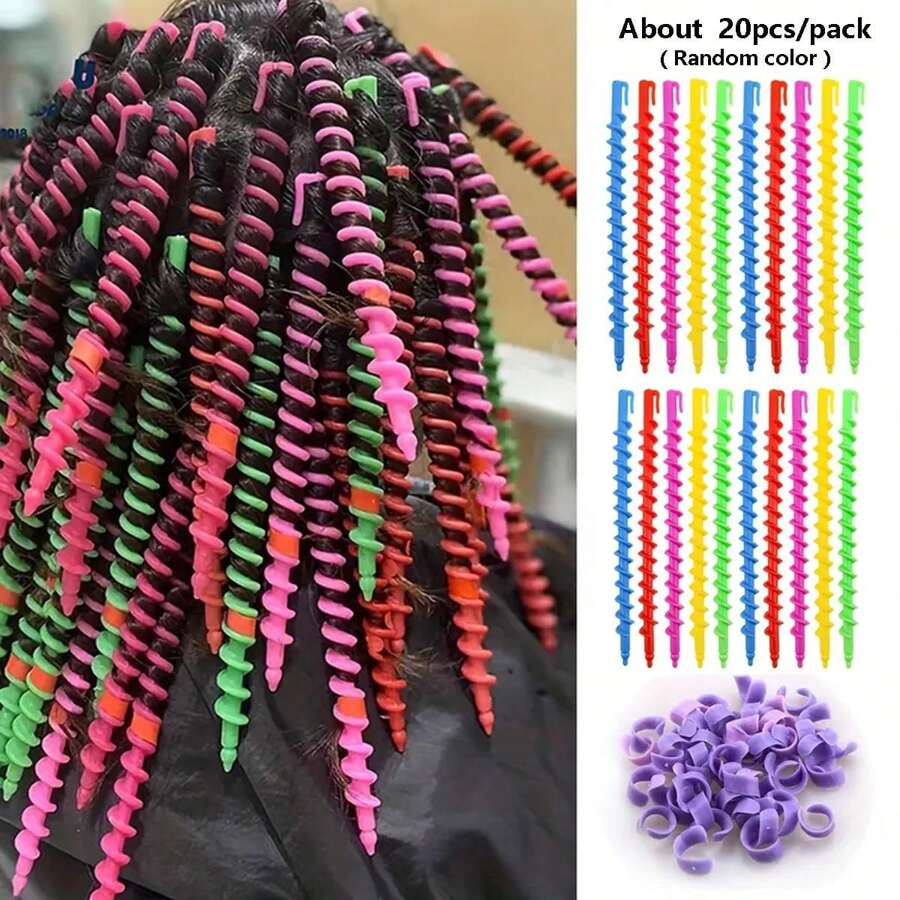 1Pack( About 20pcs )Hair Curling Rods Spiral Hair Perm Rollers DIY ...