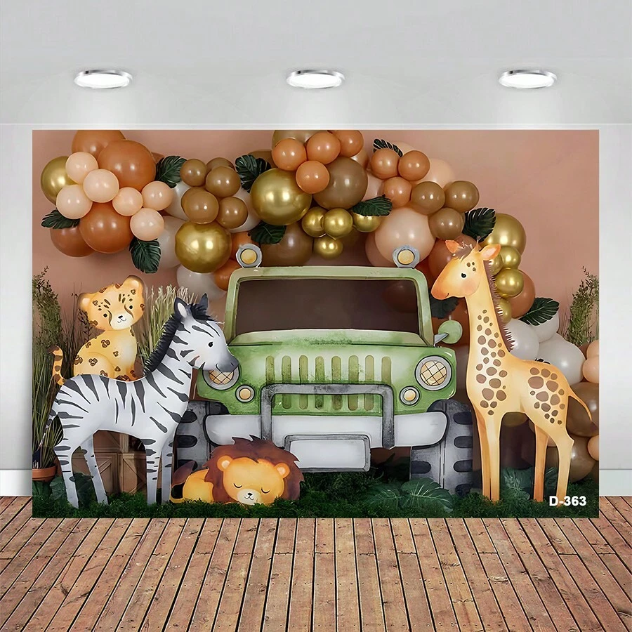 Photography Background Jungle Animals Tropical Wild One 1st Birthday ...