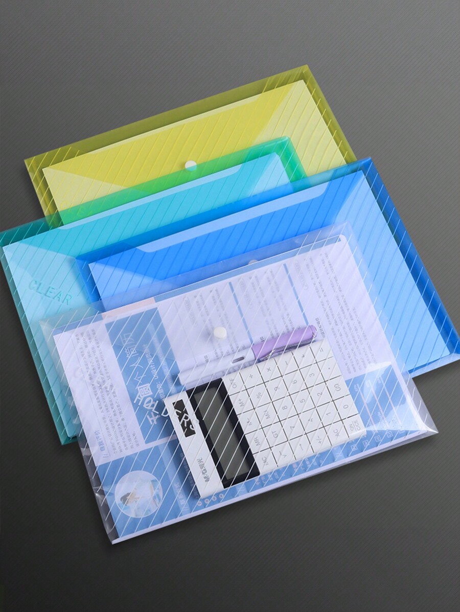 1 Pack Of 50 A4 Document Bags, Transparent, Multicolor, Cross Mesh, No ...