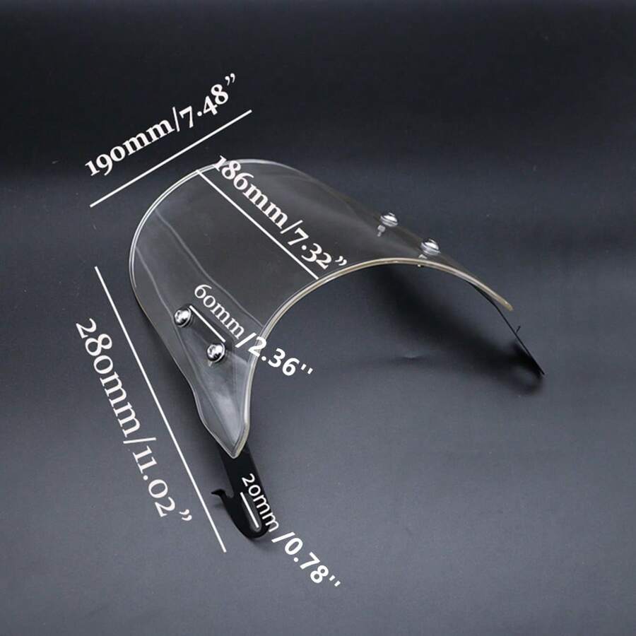 5-7 Inch Retro Universal Motorcycle Headlight Fairing Windshield Windscreen Old School Bobber ...