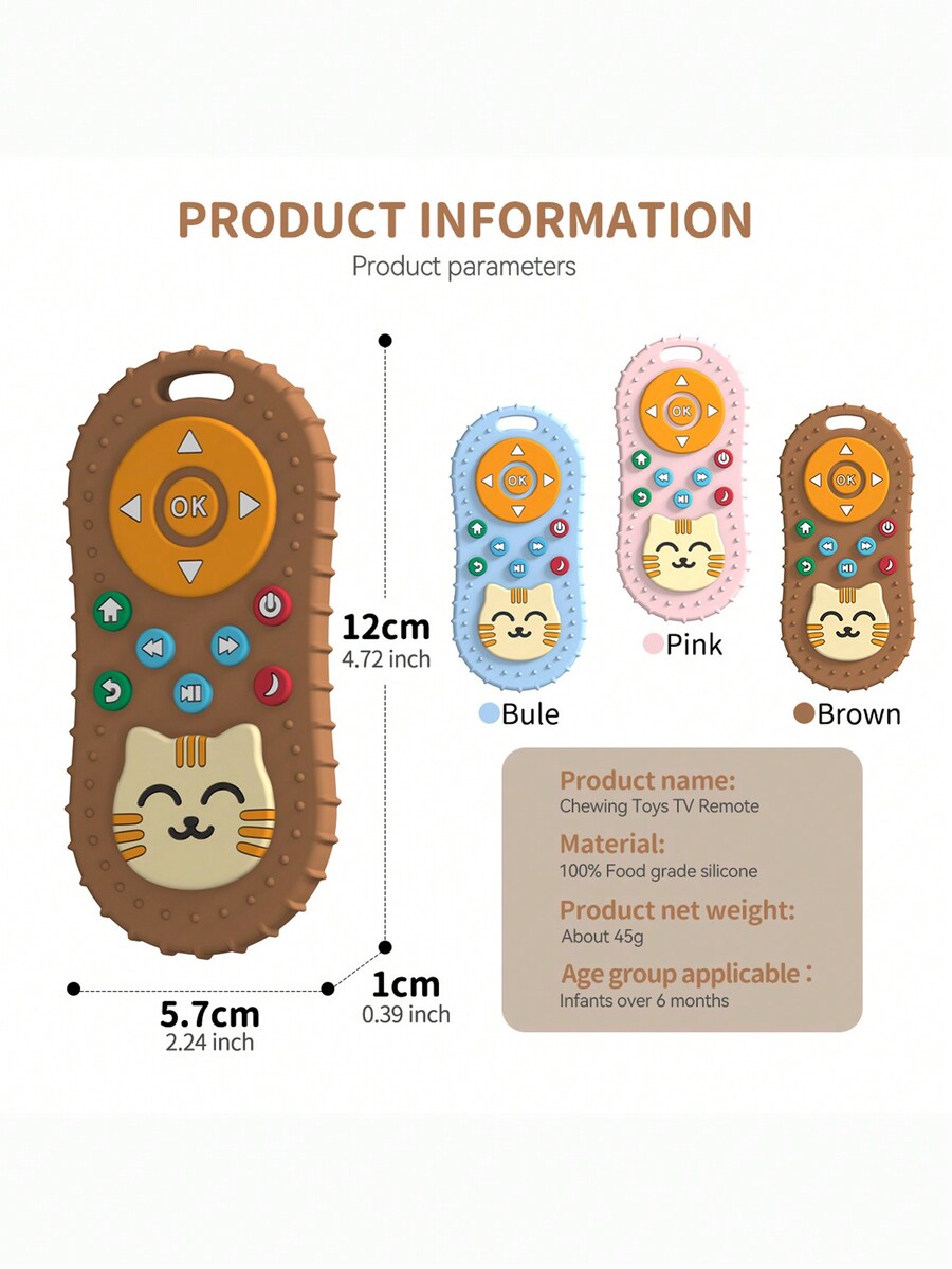 2pcs Silicone Cat Shaped Remote Control Chew Toy & Penguin Shaped Press ...