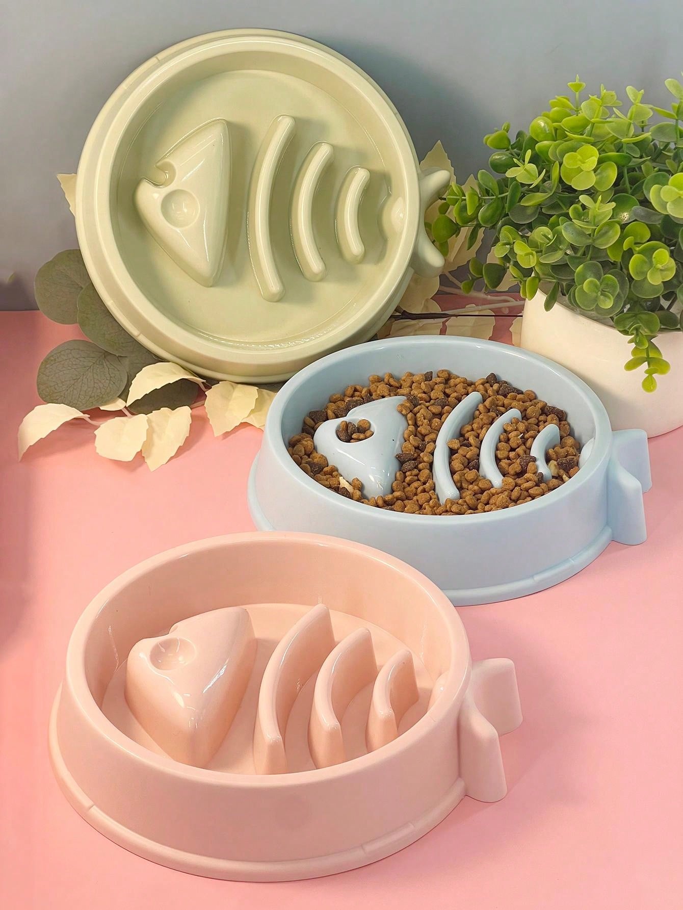 New Pet Supplies Fishbone Shaped Slow Feeder Anti-Choke Dog Bowl And ...
